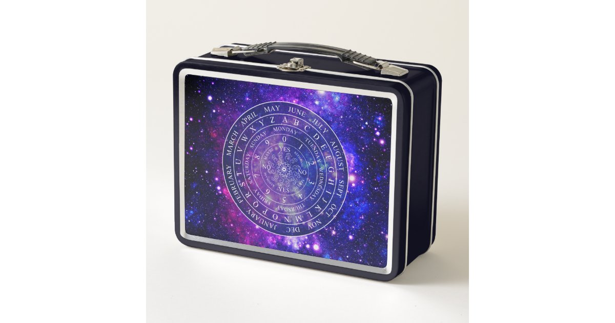 Pendulum Board Chart Divination Game Purple Space Metal Lunch Box | Zazzle