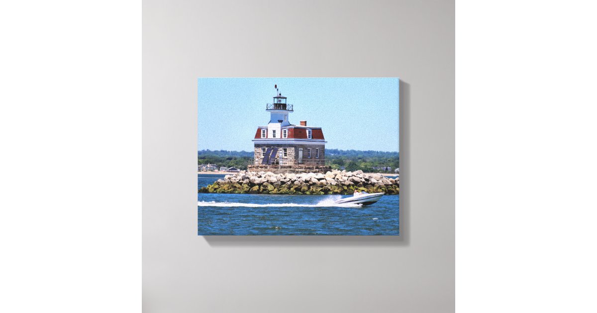 Penfield Reef Lighthouse, Connecticut Canvas Print | Zazzle