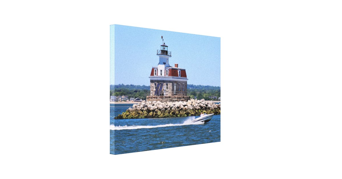 Penfield Reef Lighthouse, Connecticut Canvas Print | Zazzle