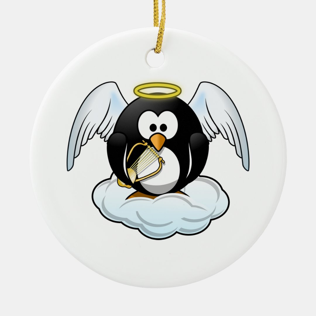 Penguin Angel Ceramic Ornament | Zazzle
