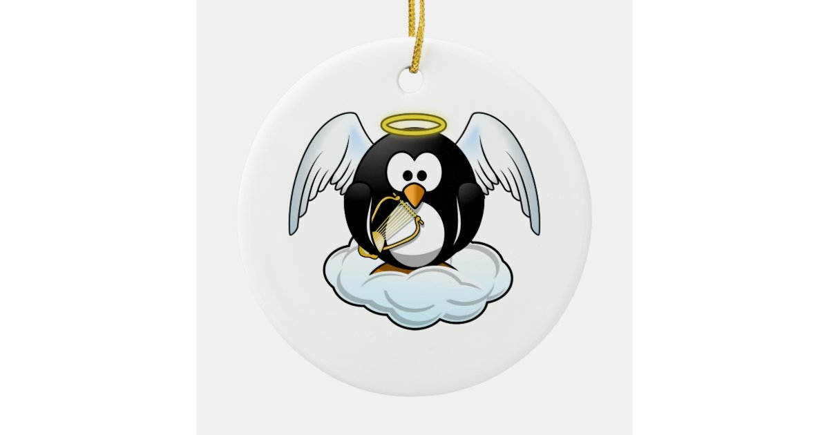 Penguin Angel Ceramic Ornament | Zazzle