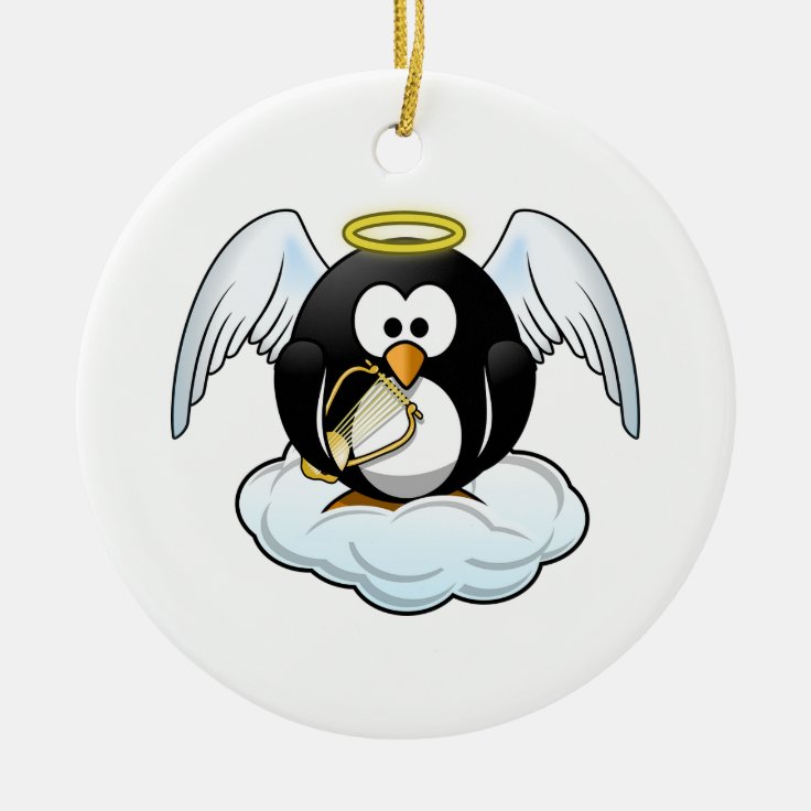 Penguin Angel Ceramic Ornament | Zazzle