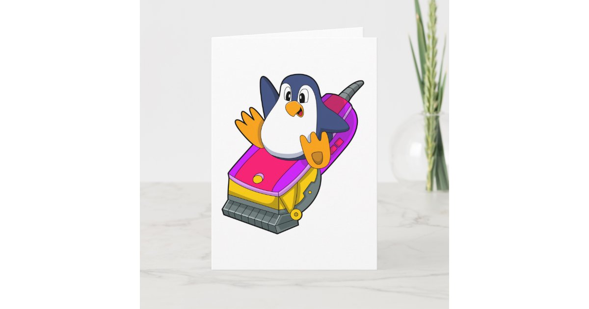 Penguin as Hairdresser with Razor Card | Zazzle