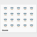 Penguin at Bodybuilding with Dumbbells Classic Round Sticker | Zazzle