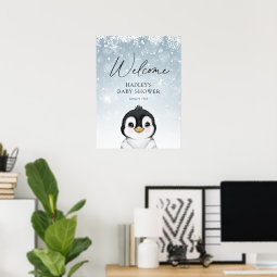 Penguin Baby Shower Welcome Sign | Zazzle
