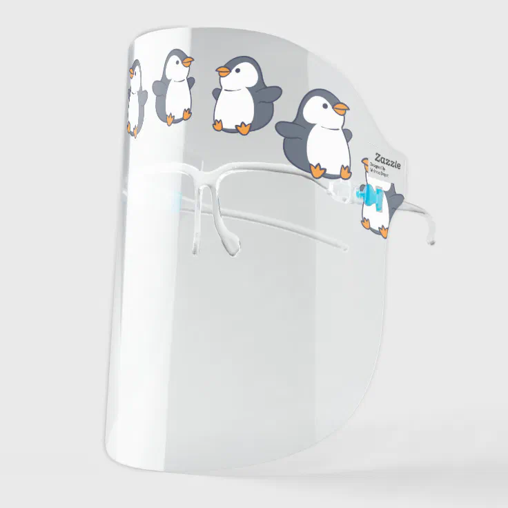 Penguin Birds Cute Animal Cartoon Face Shield | Zazzle