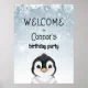 Penguin Birthday Welcome Sign | Zazzle
