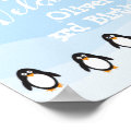 Penguin birthday welcome sign poster | Zazzle