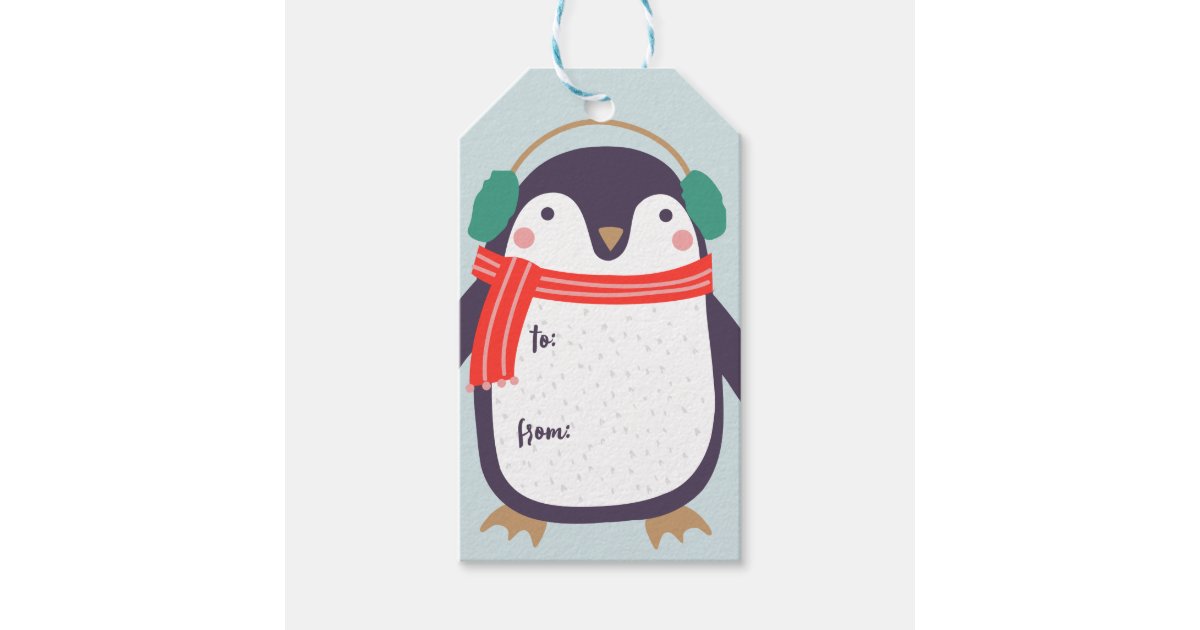 Penguin Christmas Gift Tags | Zazzle