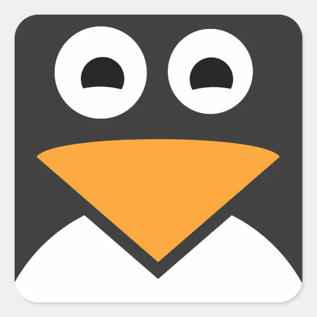 Penguin Face Square Sticker | Zazzle