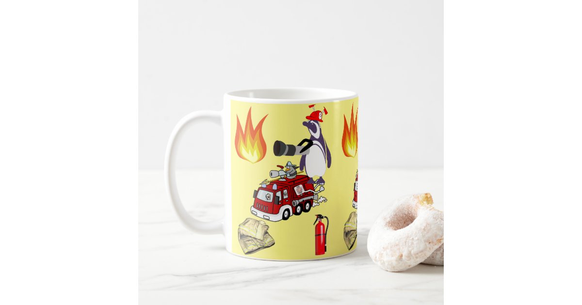 Penguin Fireman Mug | Zazzle