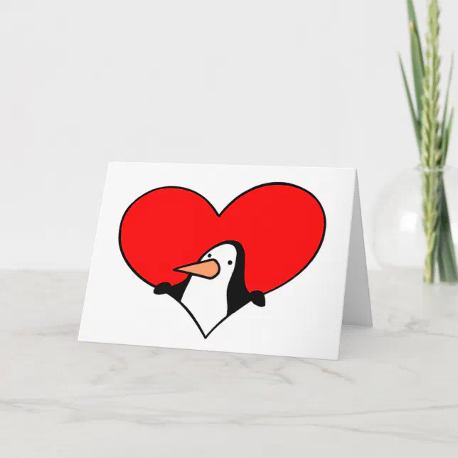 Penguin Heart card | Zazzle