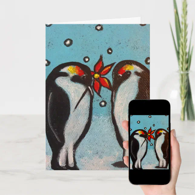 Penguin Love Christmas Card | Zazzle