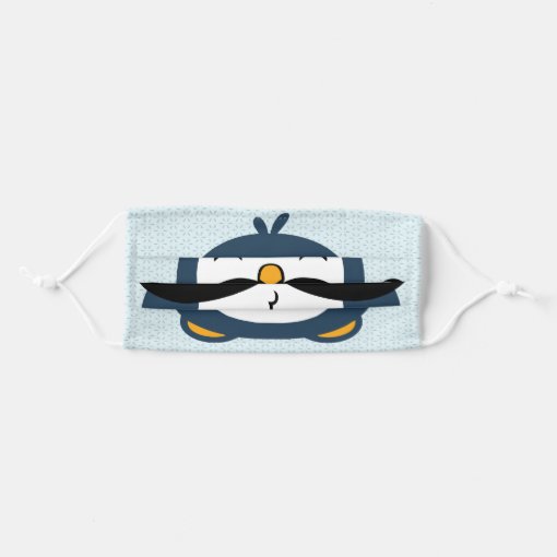 Penguin Mustache Trend Adult Cloth Face Mask | Zazzle