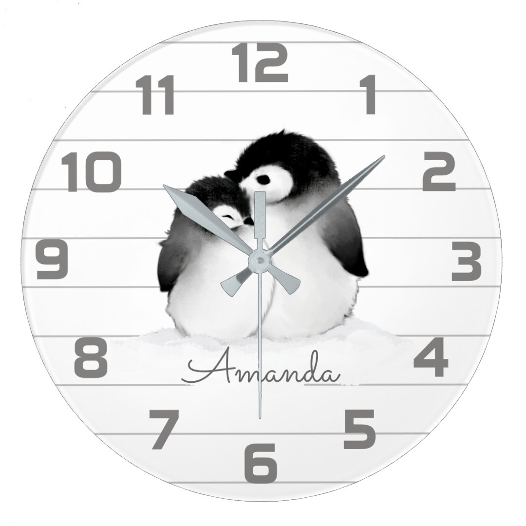 Penguin Nursery Decor Wall Clock | Zazzle
