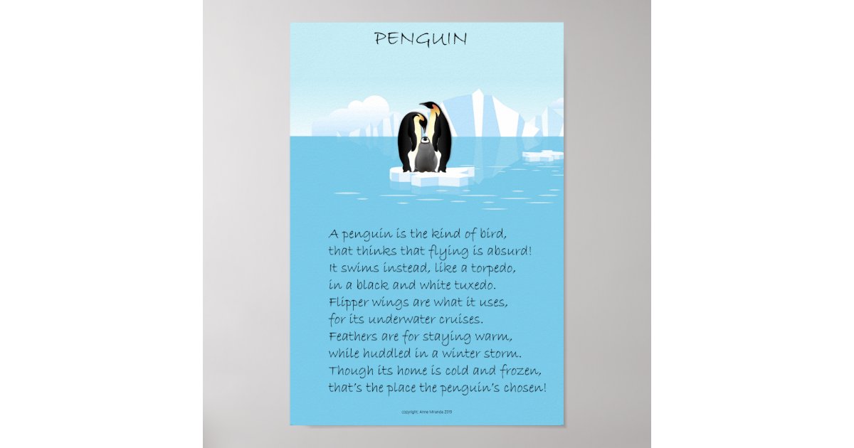 Penguin Original Poem Poster | Zazzle