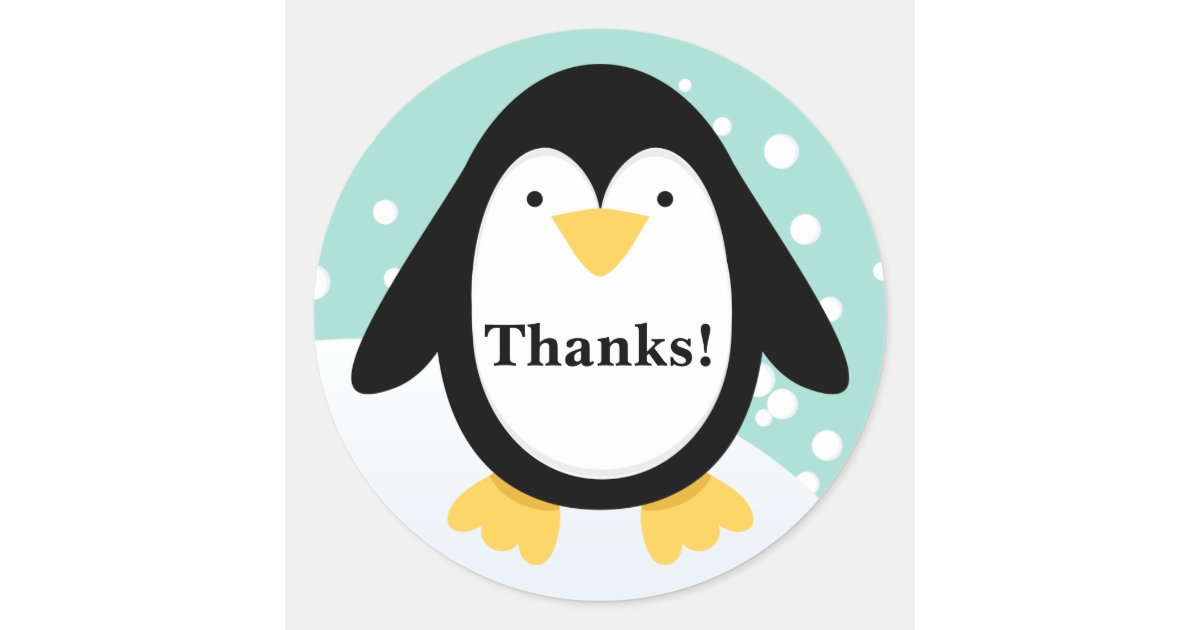 Penguin Party Thank You Stickers | Zazzle