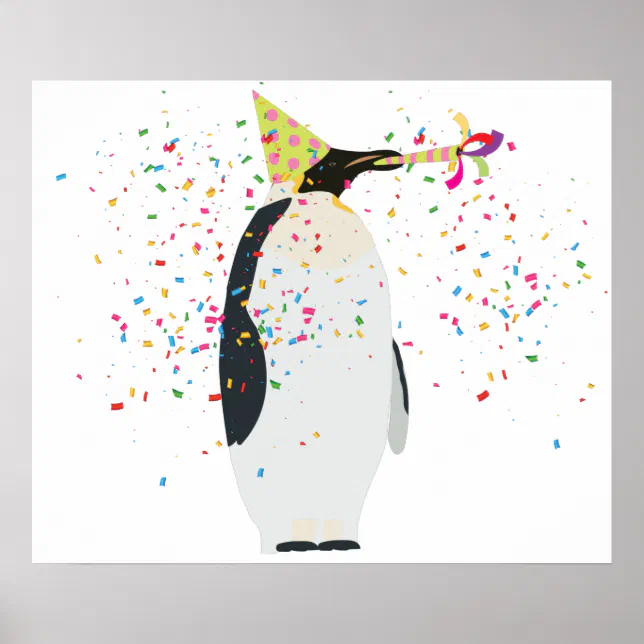 Penguin Partying - Animals Having a Party Poster | Zazzle