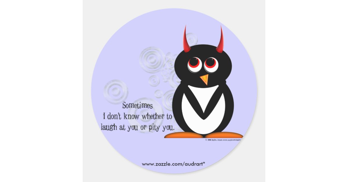 Penguin Pity Party Stickers | Zazzle