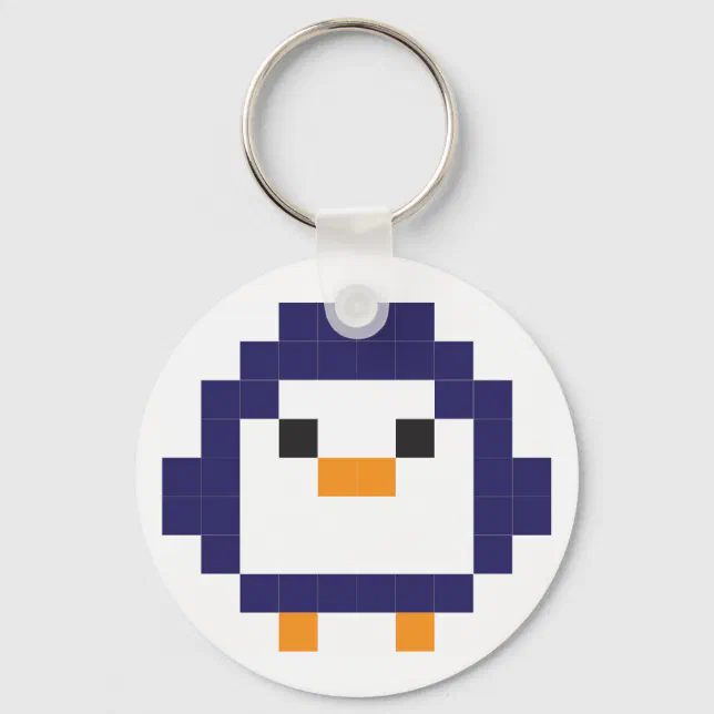 Penguin - pixel art keychain | Zazzle