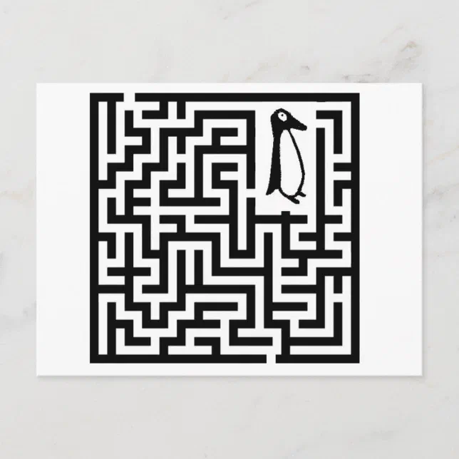 Penguin Postcard Maze by Joke App Tv Tm | Zazzle