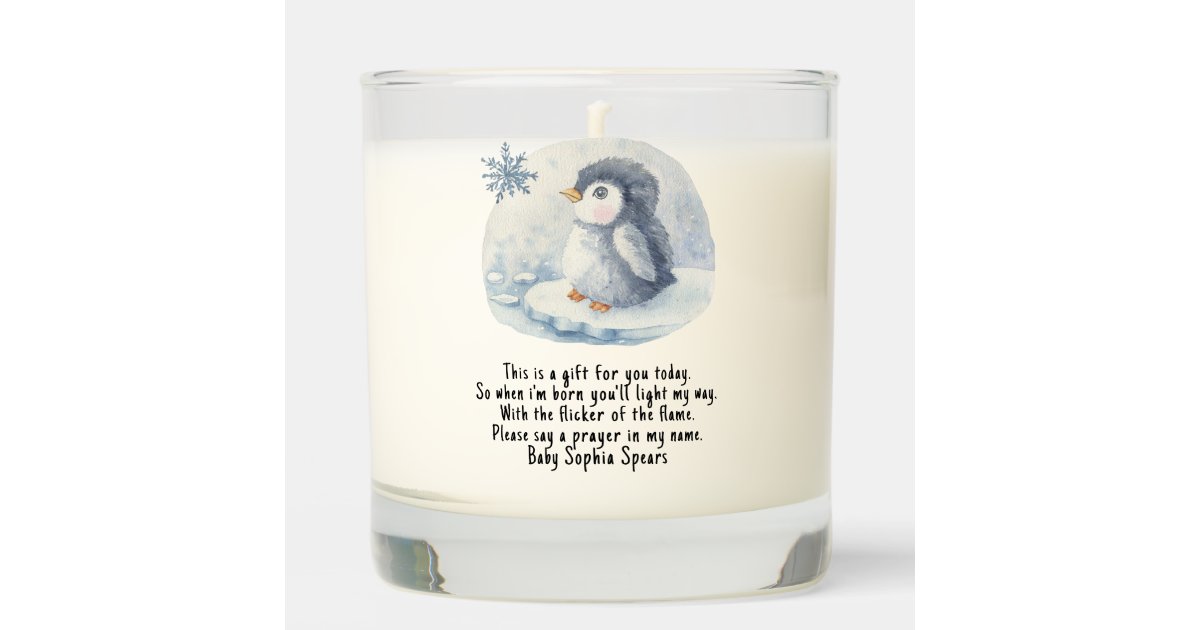 Penguin. Prayer candle label | Zazzle