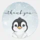 Penguin Thank you Favor Classic Round Sticker | Zazzle