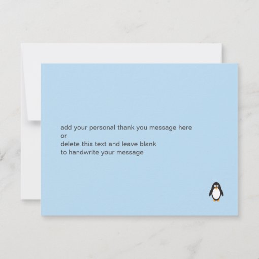 Penguin Thank You Note Card | Zazzle