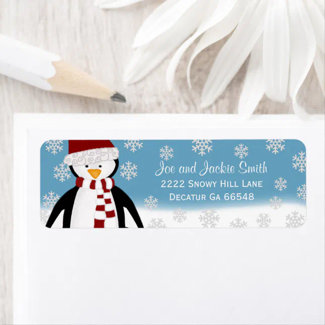 Penguin: Winter Address Labels | Zazzle