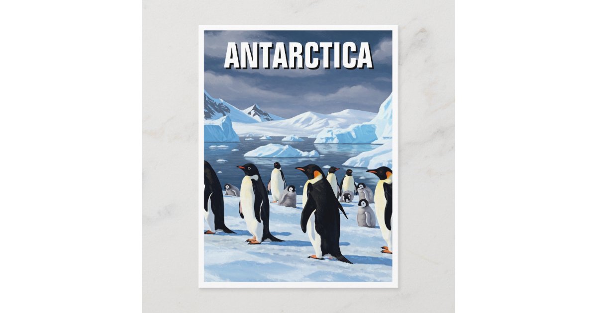Penguins in Antarctica Travel Postcard | Zazzle