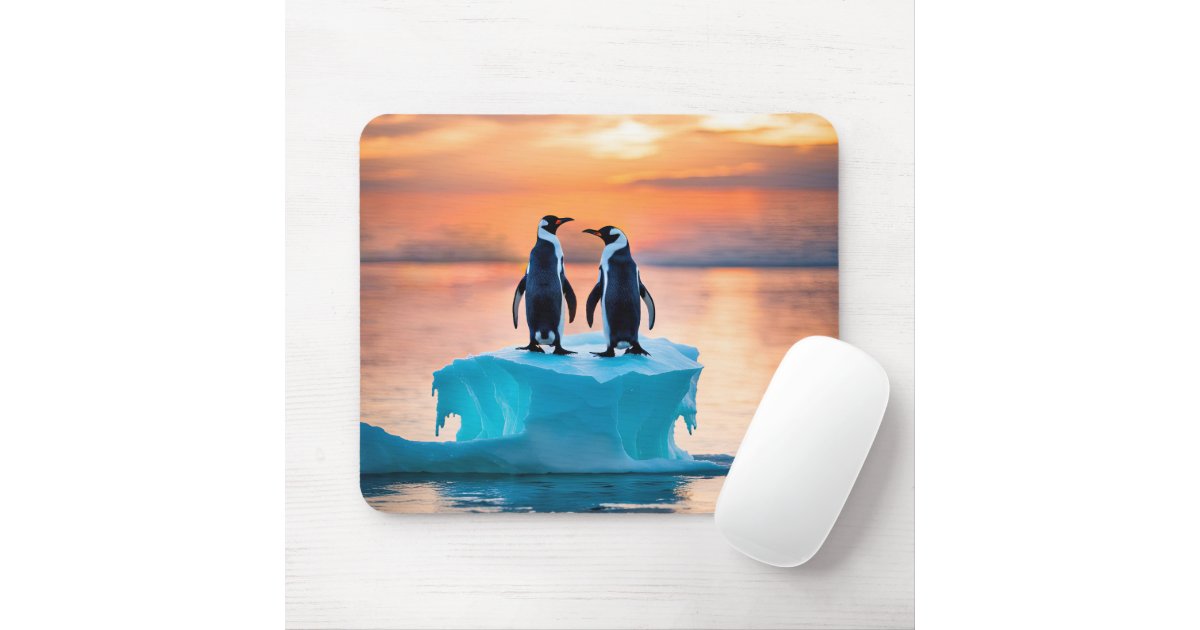 Penguins On Melting Iceberg Mouse Pad | Zazzle