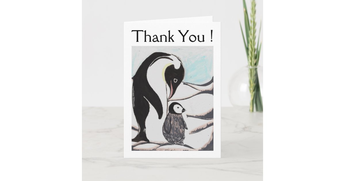 Penguins Thank You Greeting Card | Zazzle.com