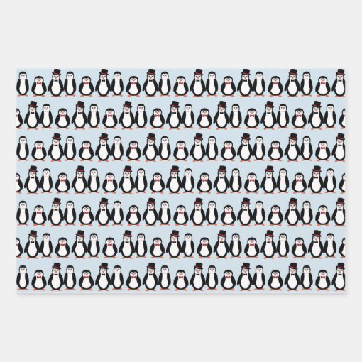 Penguins - wrapping paper sheets | Zazzle