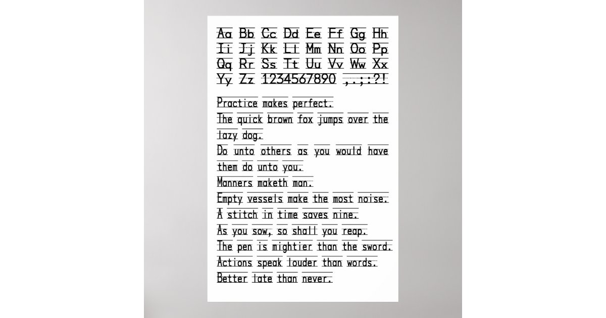 Penmanship Poster | Zazzle