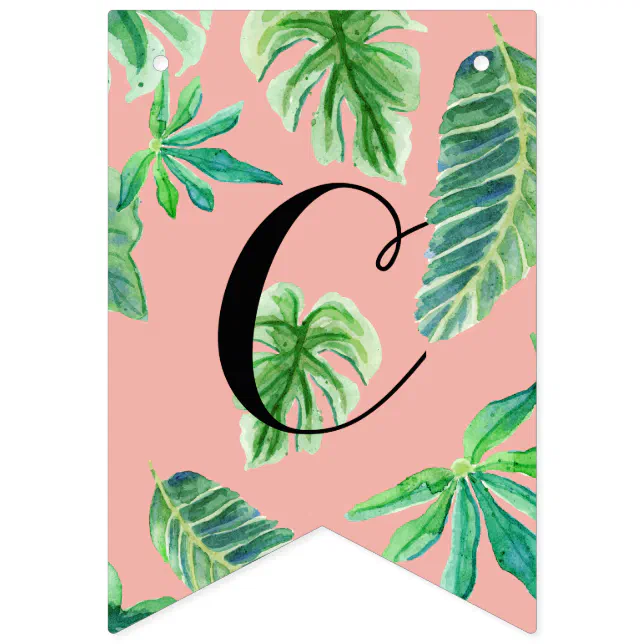 Pennant Congratulations Pink Leaf Graduation Bunting Flags | Zazzle