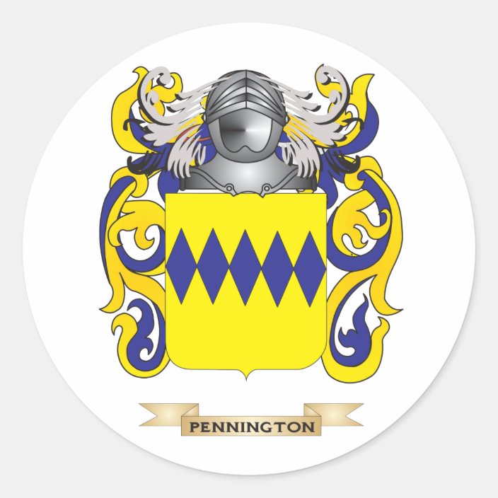 Pennington Coat of Arms (Family Crest) Classic Round Sticker | Zazzle.com