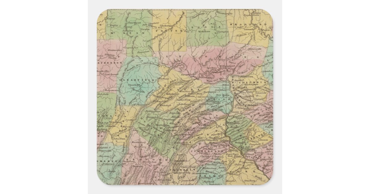 Pennsylvania 10 square sticker | Zazzle