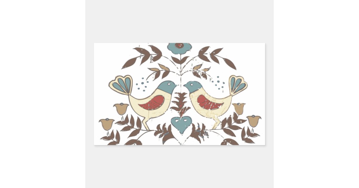 Pennsylvania Dutch Amish Hex Sign Bird Americana Rectangular Sticker ...