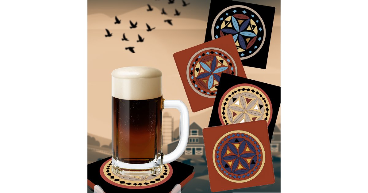 Pennsylvania Dutch Amish Hex Sign Coaster Set | Zazzle