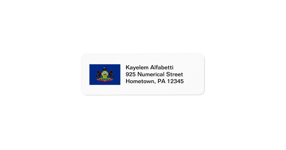 Pennsylvania Flag Return Address Label | Zazzle
