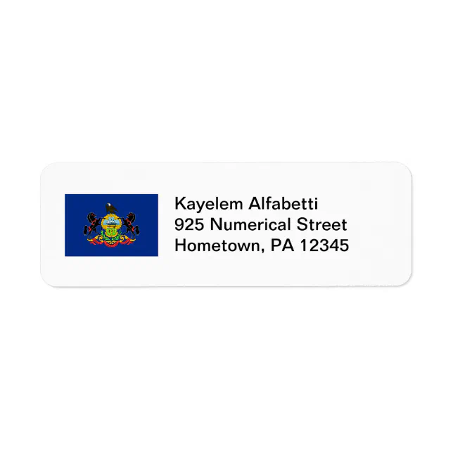 Pennsylvania Flag Return Address Label | Zazzle