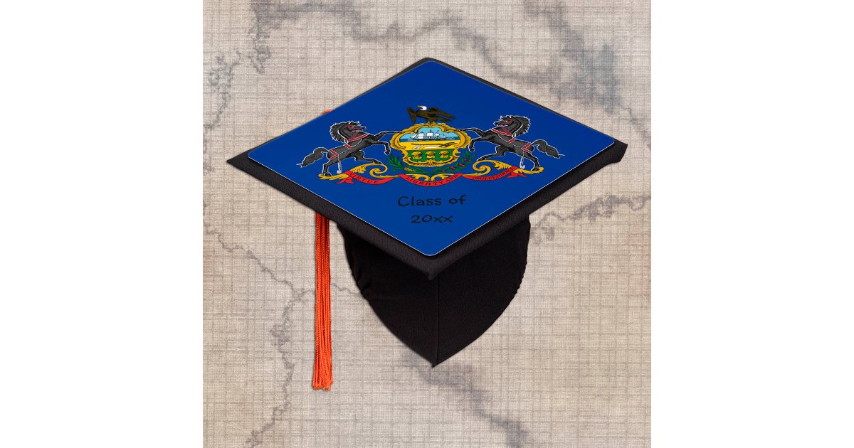Pennsylvania & Flag - Students / University Graduation Cap Topper | Zazzle