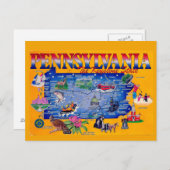 Pennsylvania Keystone State Map Postcard | Zazzle