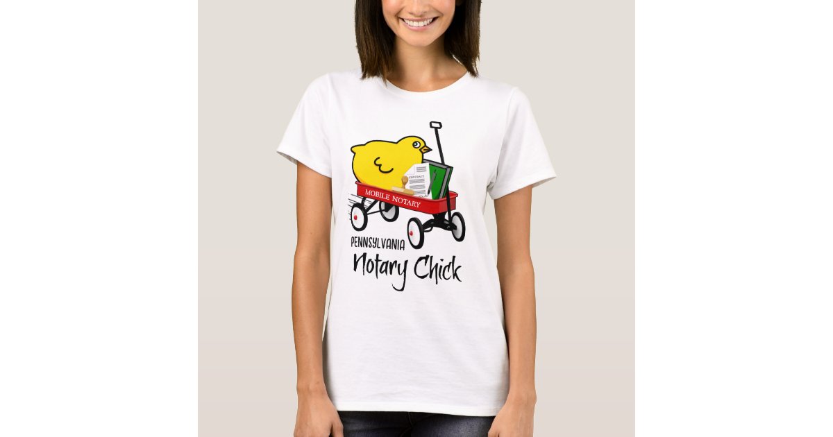 Pennsylvania Mobile Notary Chick Red Wagon T-Shirt | Zazzle