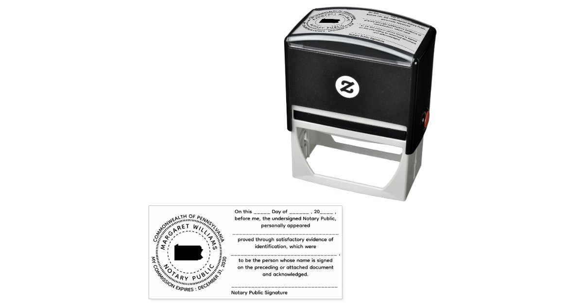 Pennsylvania Notary Public Acknowledgement Stamp | Zazzle