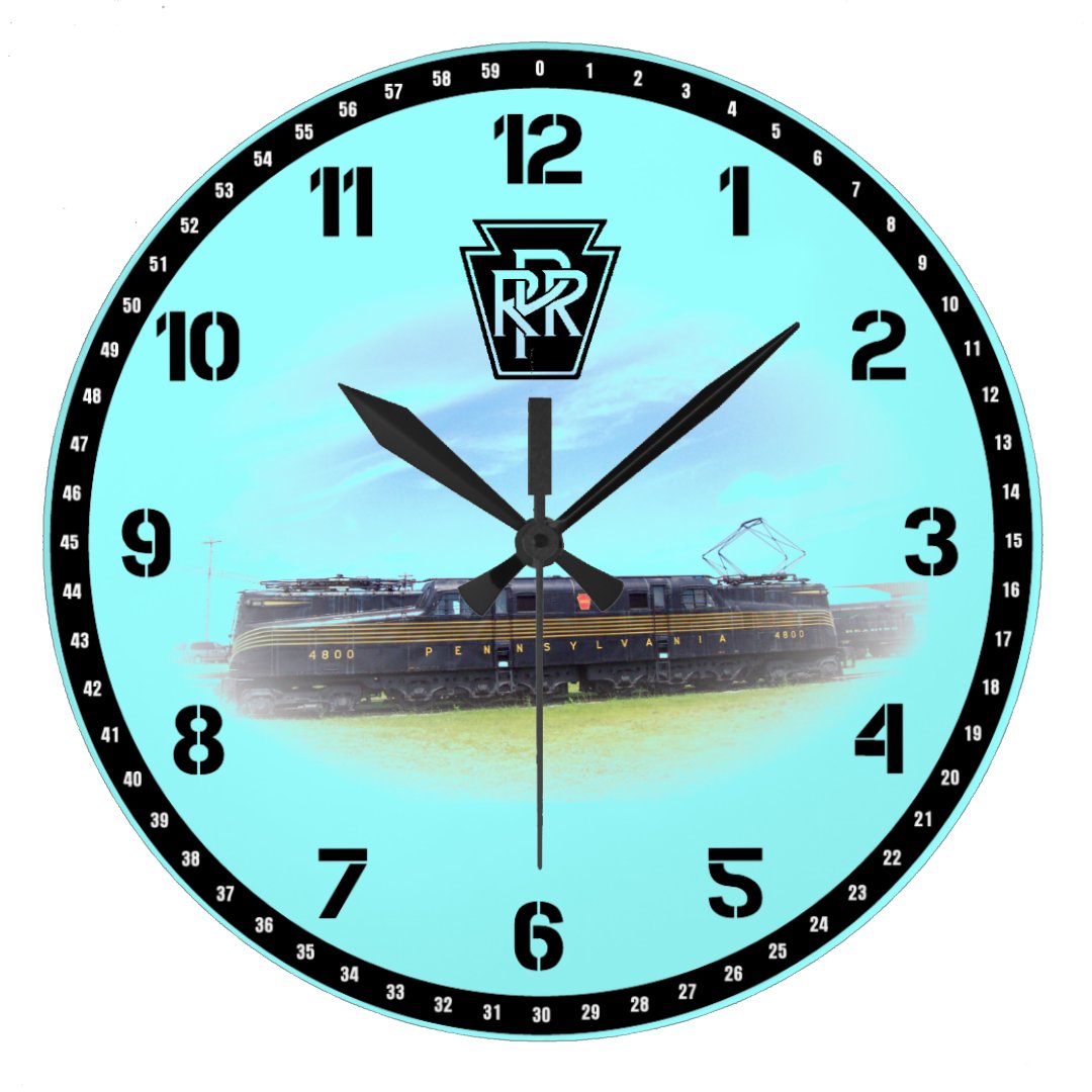 Pennsylvania Railroad GG-1 #4800 Side View Large Clock | Zazzle