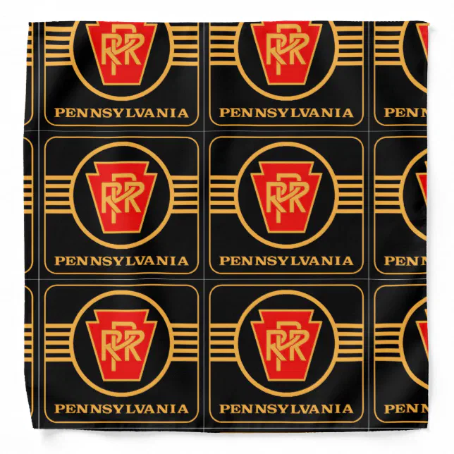 Pennsylvania Railroad Logo, Black & Gold Bandana | Zazzle