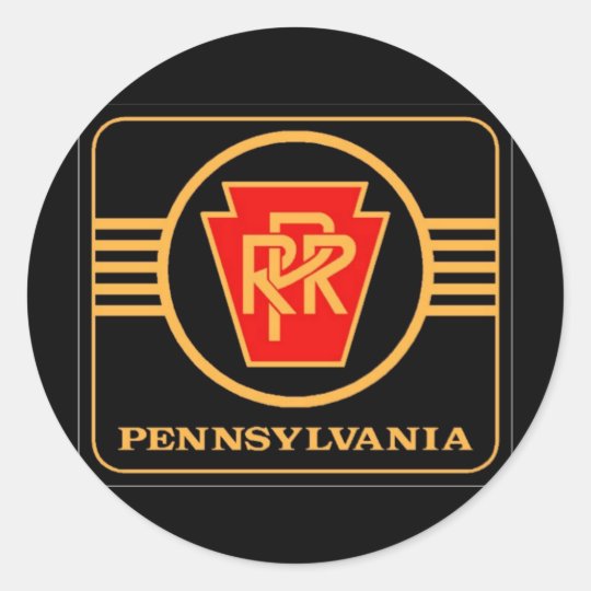Pennsylvania Railroad Logo, Black & Gold Classic Round Sticker | Zazzle.com