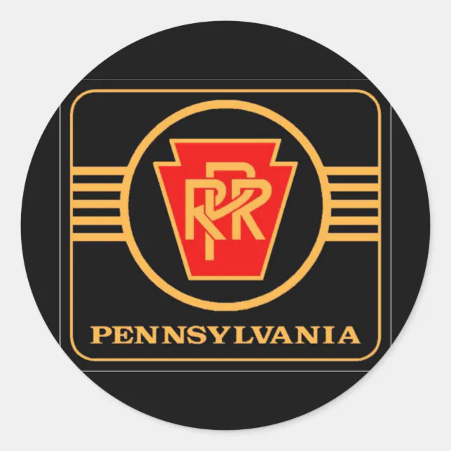 Pennsylvania Railroad Logo, Black & Gold Classic Round Sticker | Zazzle