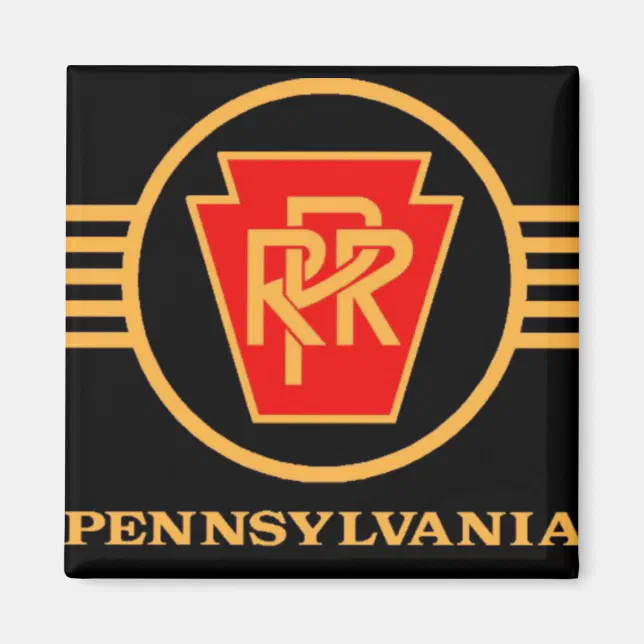 Pennsylvania Railroad Logo, Black & Gold Magnet | Zazzle